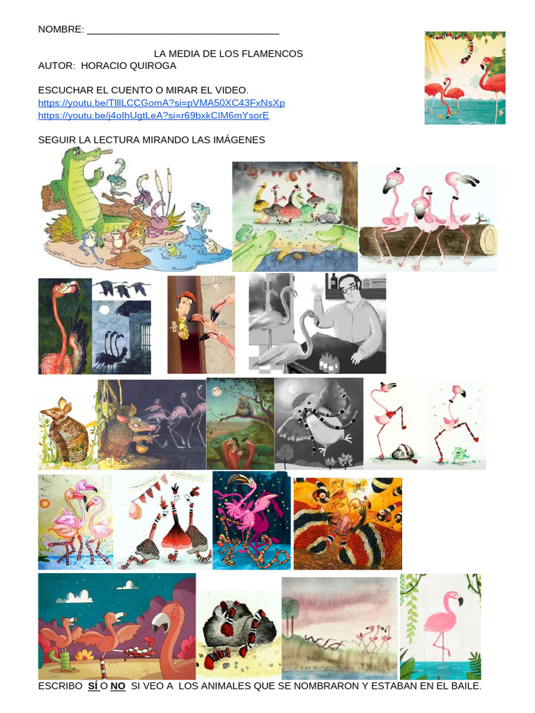 La media de los flamencos: cuento infantil | PDF