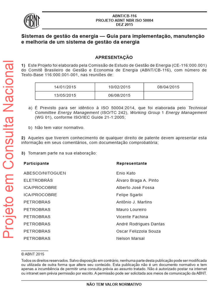 NBR ISO 50004 - Sistemas de gestão de energia | PDF | Cultura ...