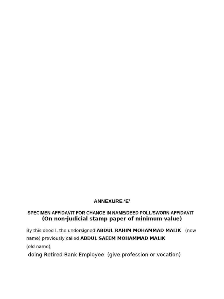 Annexure E | PDF | Affidavit | Common Law