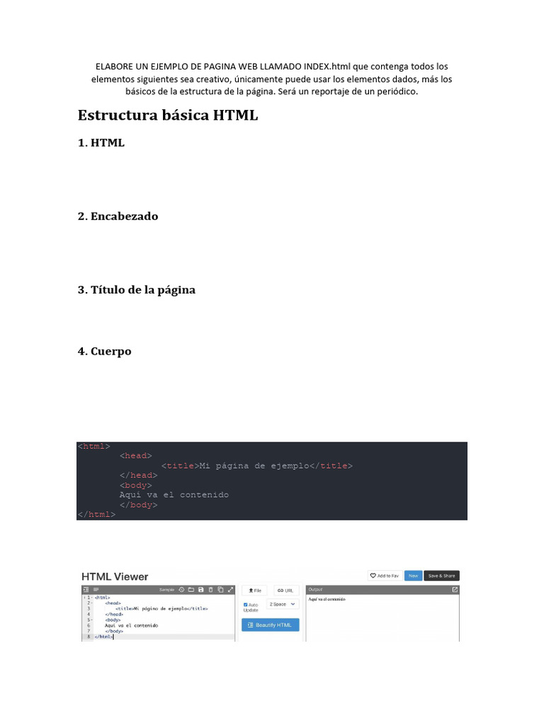 Ejercicio 1 | PDF | HTML | Informática