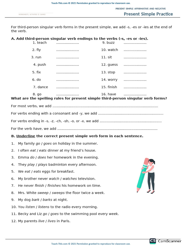 Present Simple Verb Form Guide | PDF | Linguistic Typology | Linguistics
