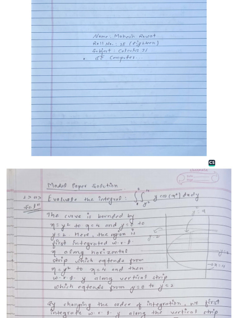 New Model Question Soln Calculus-II For PoU | PDF