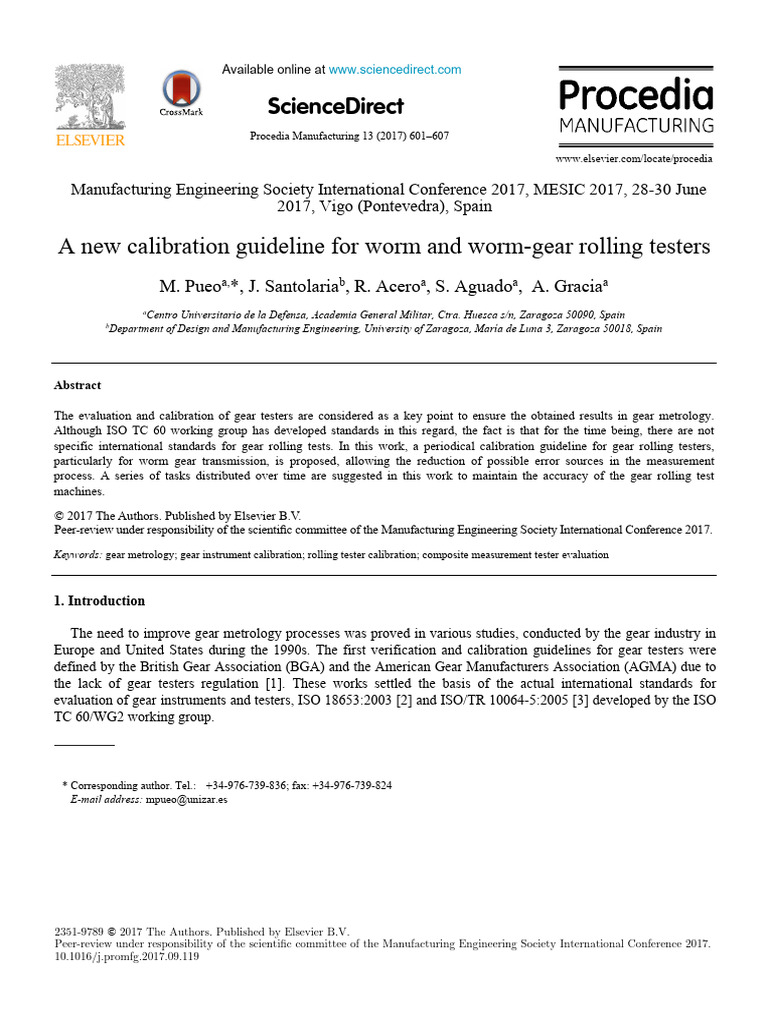 A New Calibration Guideline For Worm and Worm-Gear | PDF | Calibration ...