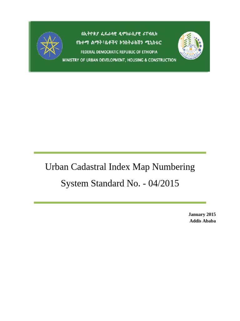 04-2015 Cadastral Map Numbering system-Final | PDF | Ethiopia | Map