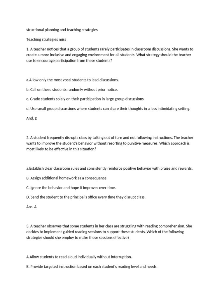 Effective Teaching Strategies Overview | PDF | Learning | Cognitive Science
