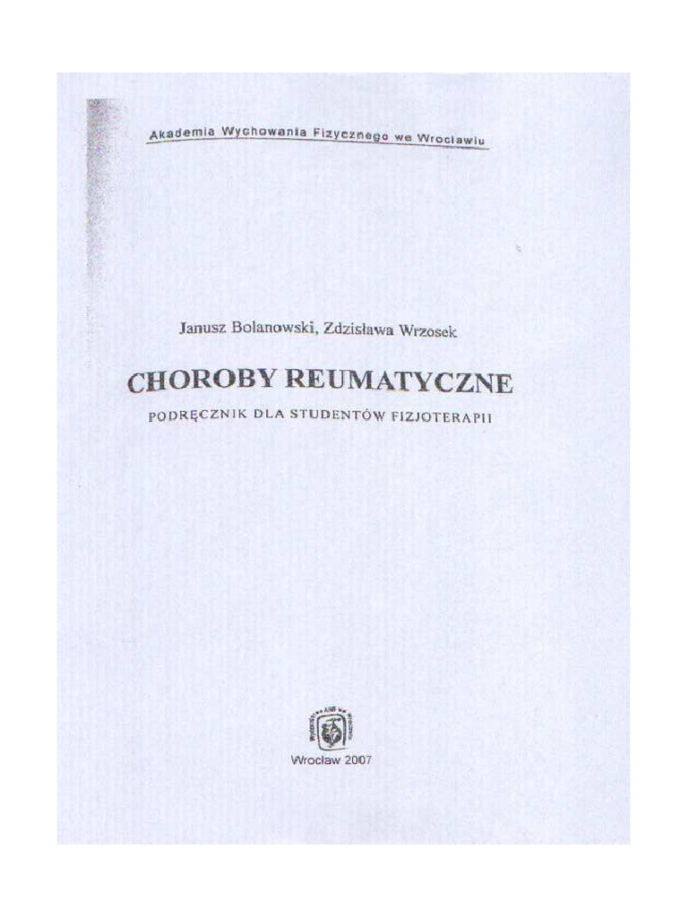 [191] Bolanowski J, Wrzosek Z - Choroby Reumatyczne | PDF