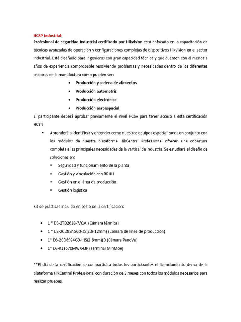 Certificación HCSP de Hikvision para Ingenieros | PDF | Microprocesador ...