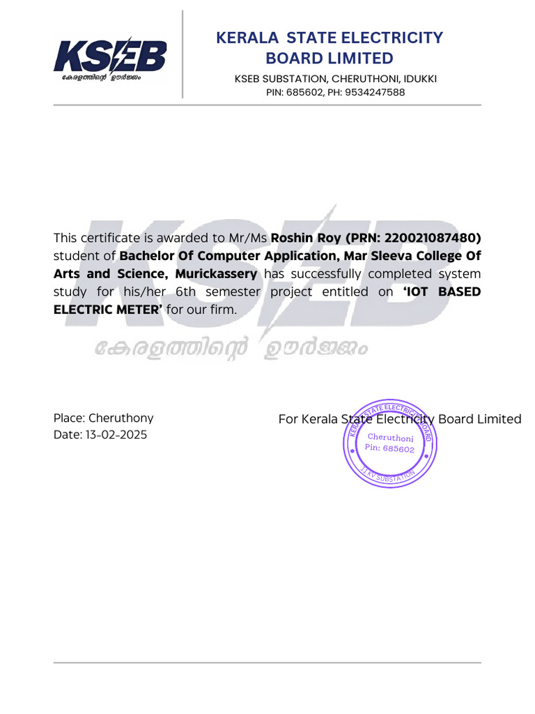 Kseb System Study-1 | PDF