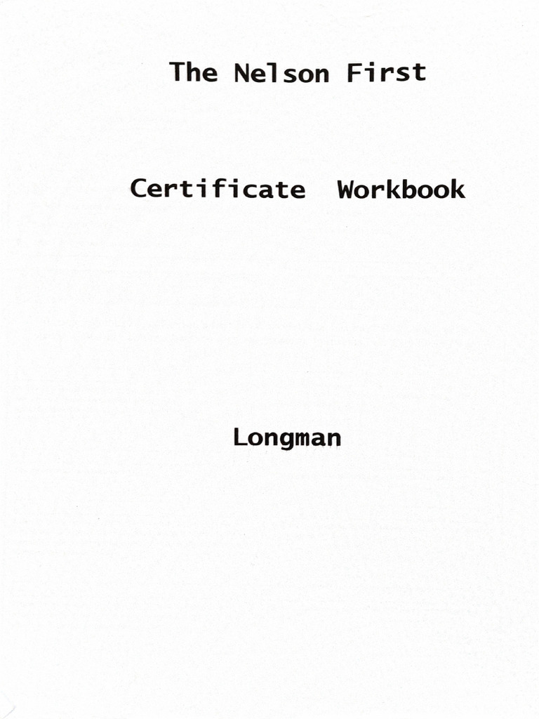 Nelson-S First Certificate Workbook | PDF