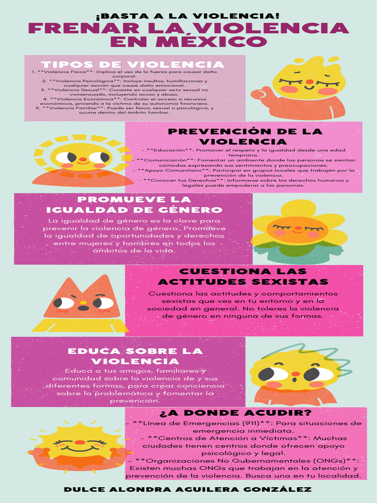 Infografía cómo frenar la violencia de género ilustrado fucsia.pdf | PDF | Violencia | Violencia ...