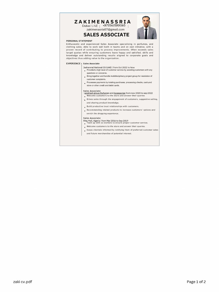 Zaki CV - PDF ADX | PDF