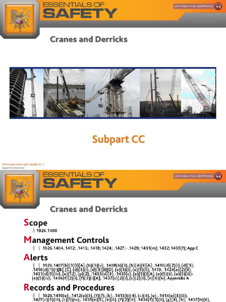11 Cranes and Derricks Safety | PDF