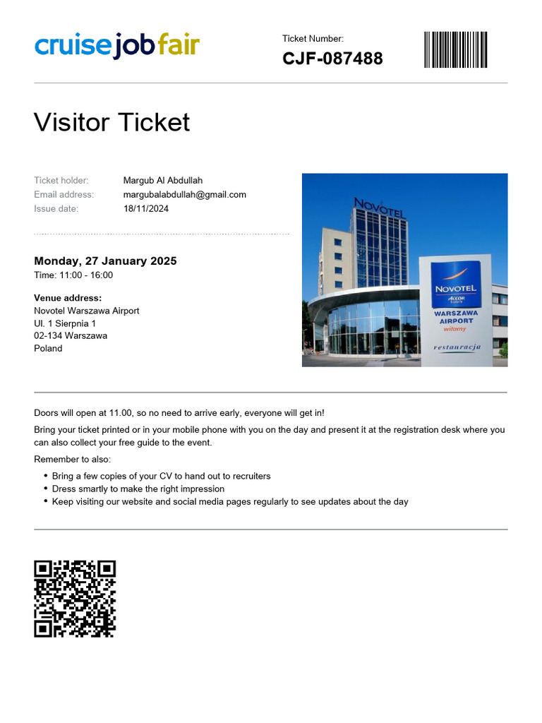 Cruise Job Fair Ticket 087488 | PDF