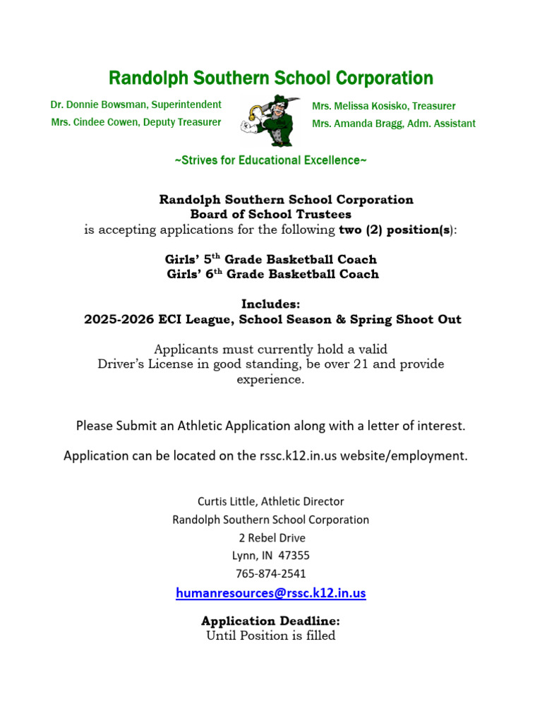 25-26 5th & 6th Girls Basketball Coach | PDF