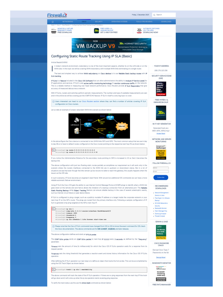 WWW Firewall CX Cisco Cisco Routers Cisco Router Ipsla Basic HTML | PDF | Router (Computing ...
