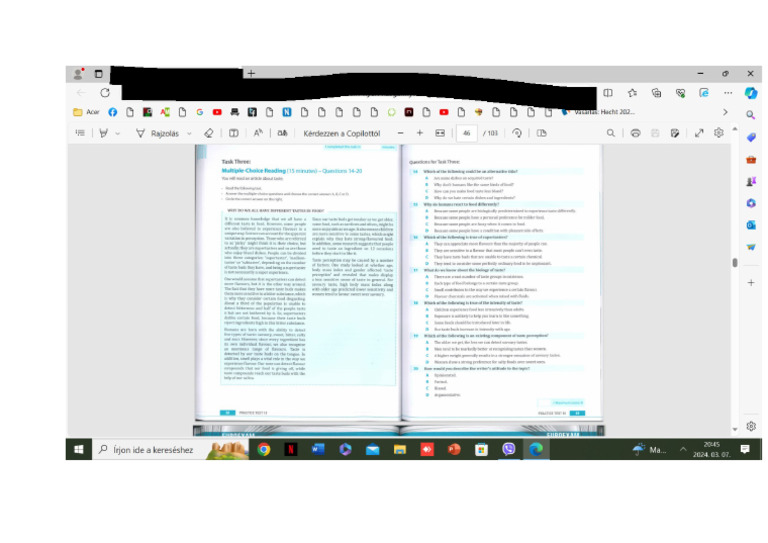 Task Three, Multiple-Choice Reading, Questions 14-20 Kész | PDF