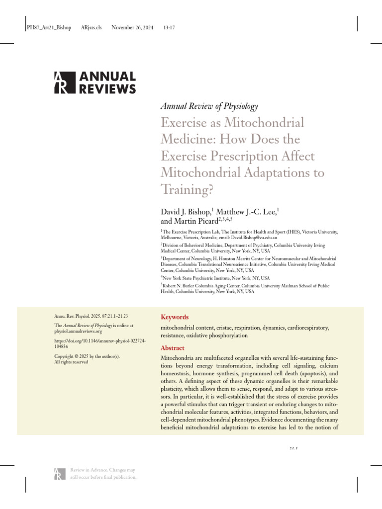 Exercise-as-Mitochondrial-Medicine | PDF | Mitochondrion | Adenosine ...