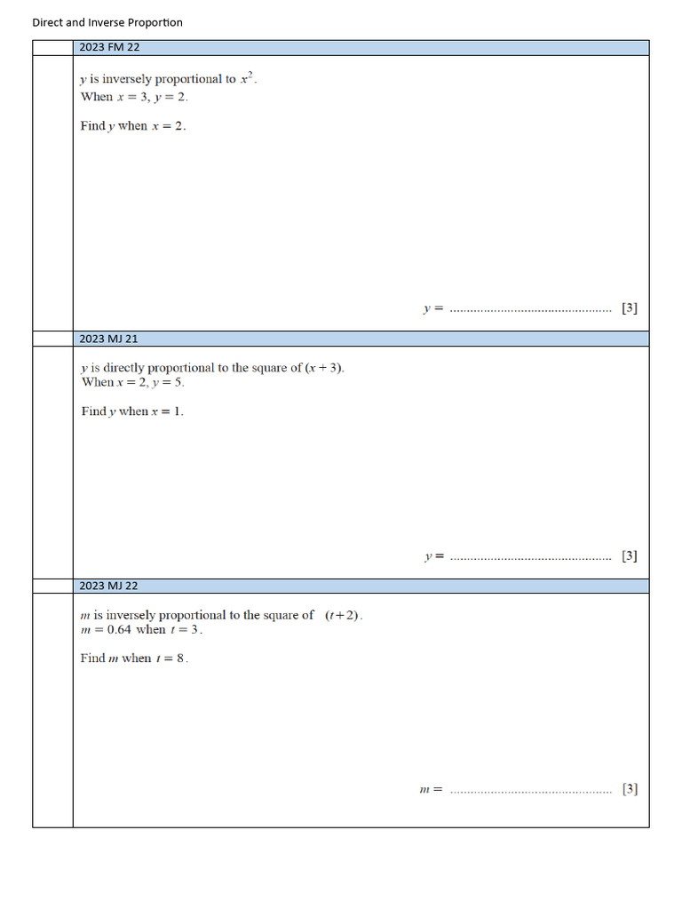 Ratio, Rate and Proportion - IGCSE 2023 | PDF