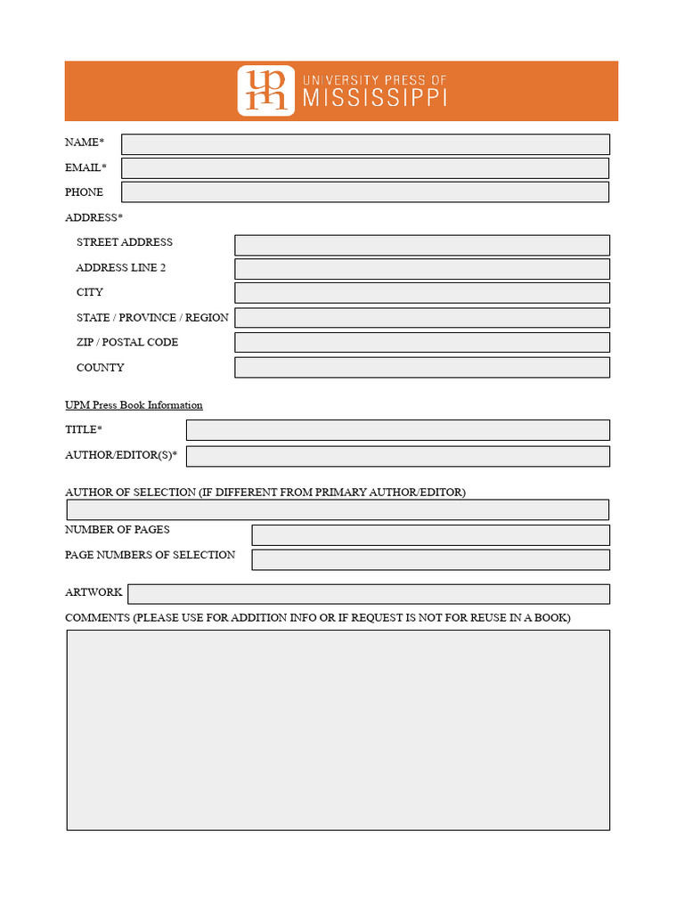 Upm Permissions Form | PDF