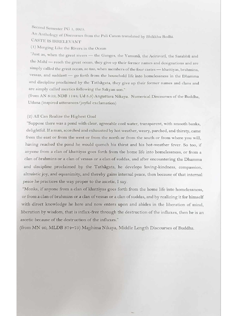 Discourses From The Pali Canon | PDF