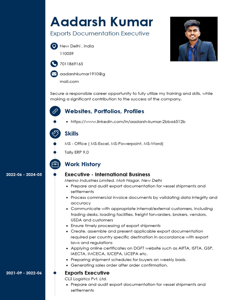 Aadarsh Kumar Resume | PDF | Service Industries | Business