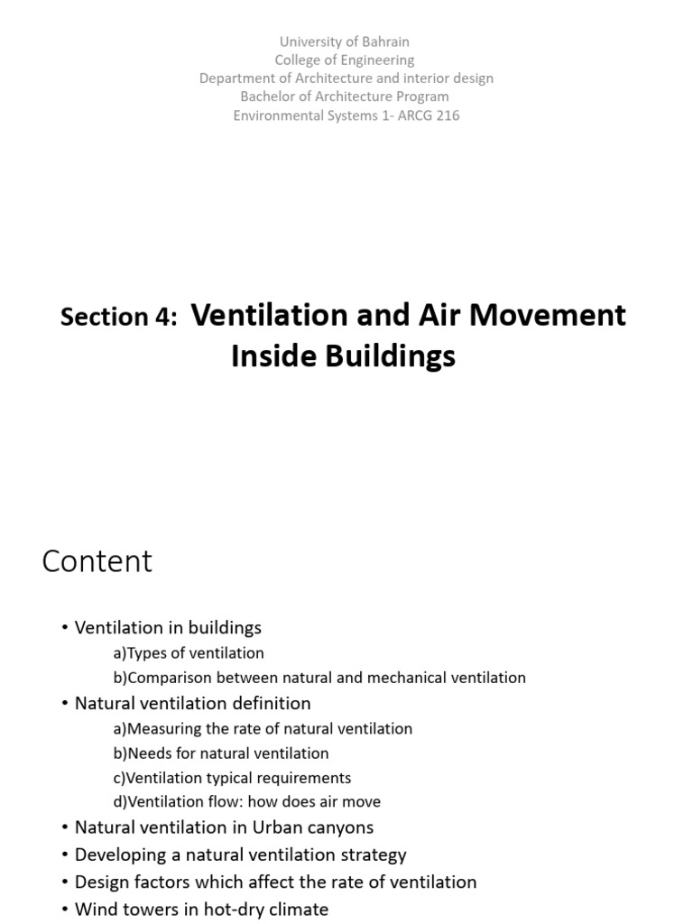 Section 4-Natural Ventilation | PDF | Ventilation (Architecture ...