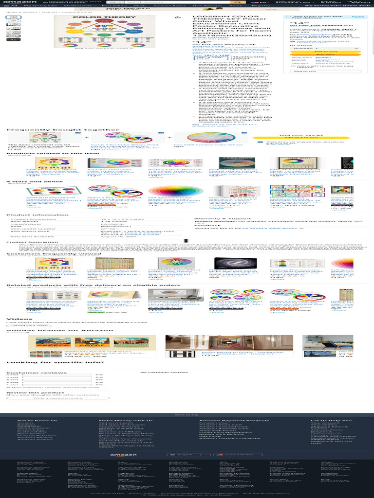 LGDSBHH COLOR THEORY SET Poster Color Wheel Educational Chart Poster ...