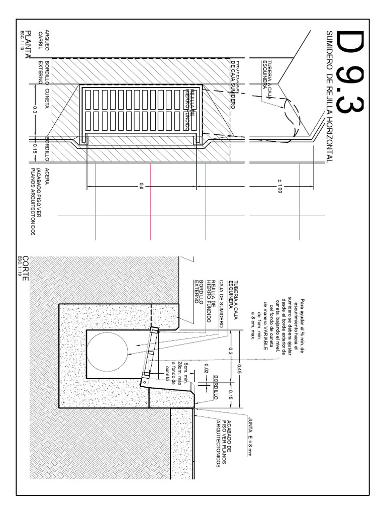 D9.3 Sumidero Rejilla Horizontal | PDF