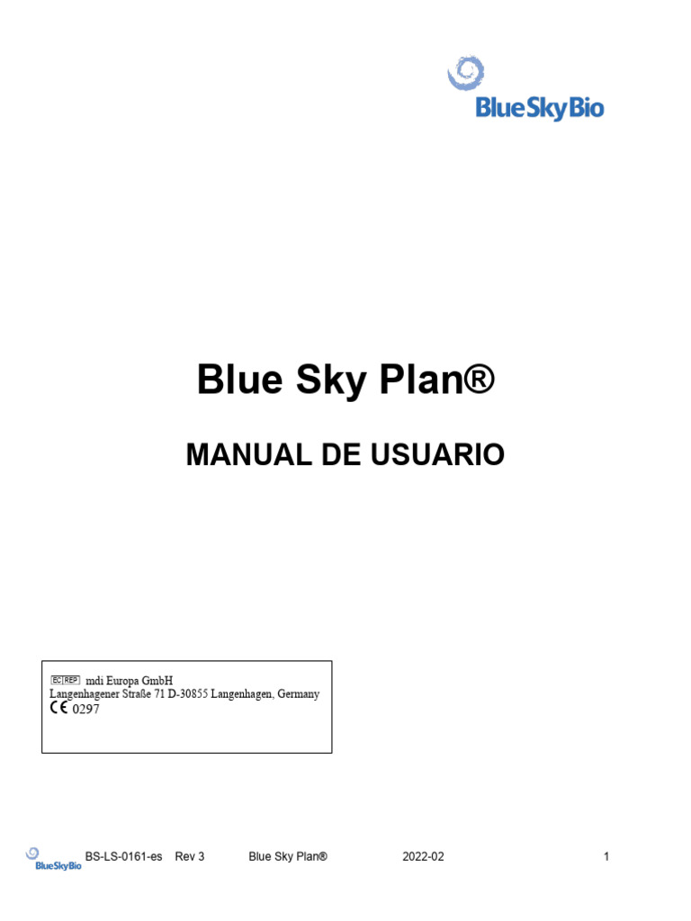BS-LS-0161-es - Blue Sky Bio Plan User Manual - Attachment Rev 3 | PDF ...