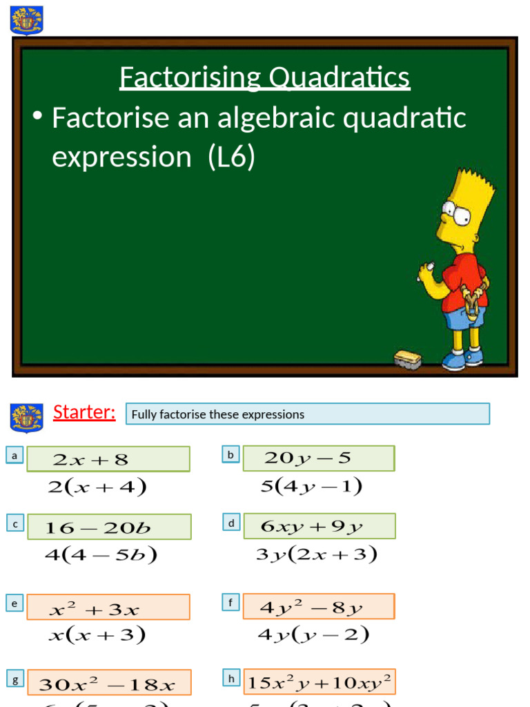 L33L34 Factorising Quadratics | PDF | Factorization | Mathematics