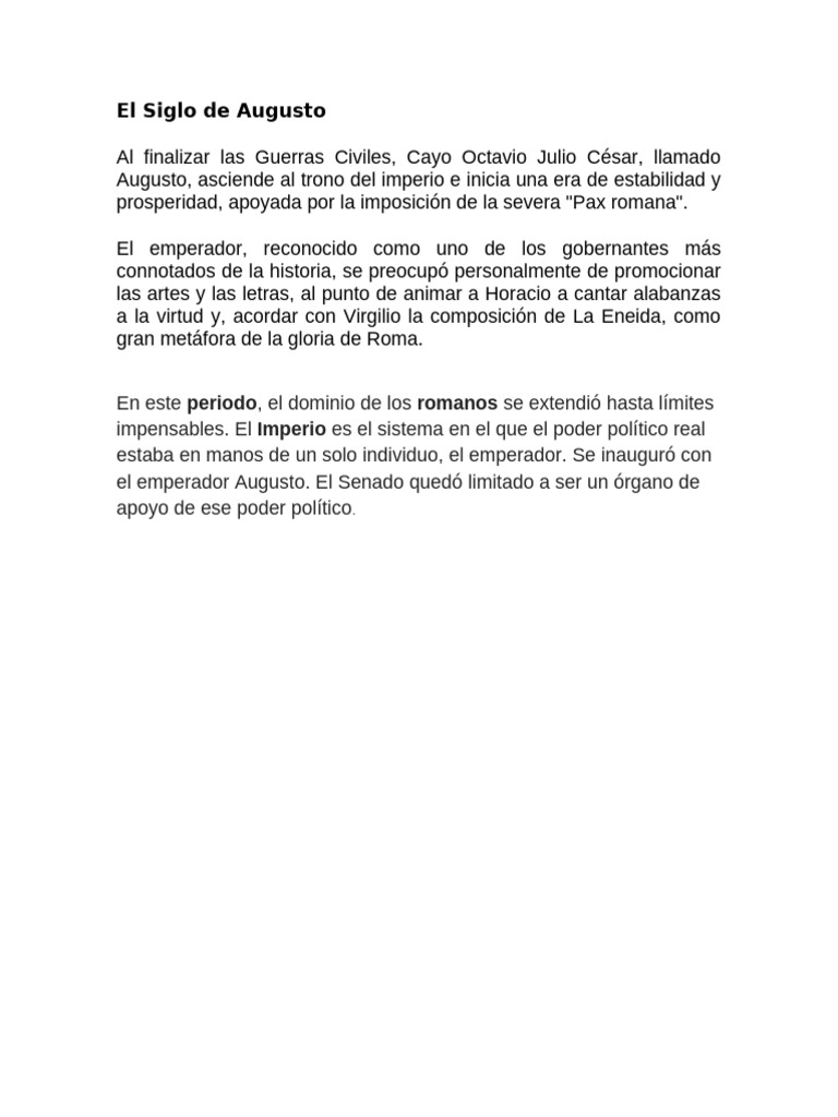 El Siglo de Augusto | PDF