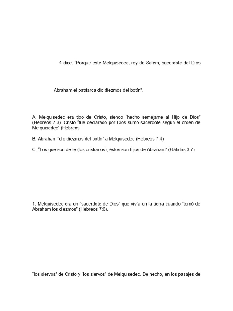 DIEZMOS | PDF | Abrahán | Sacerdote