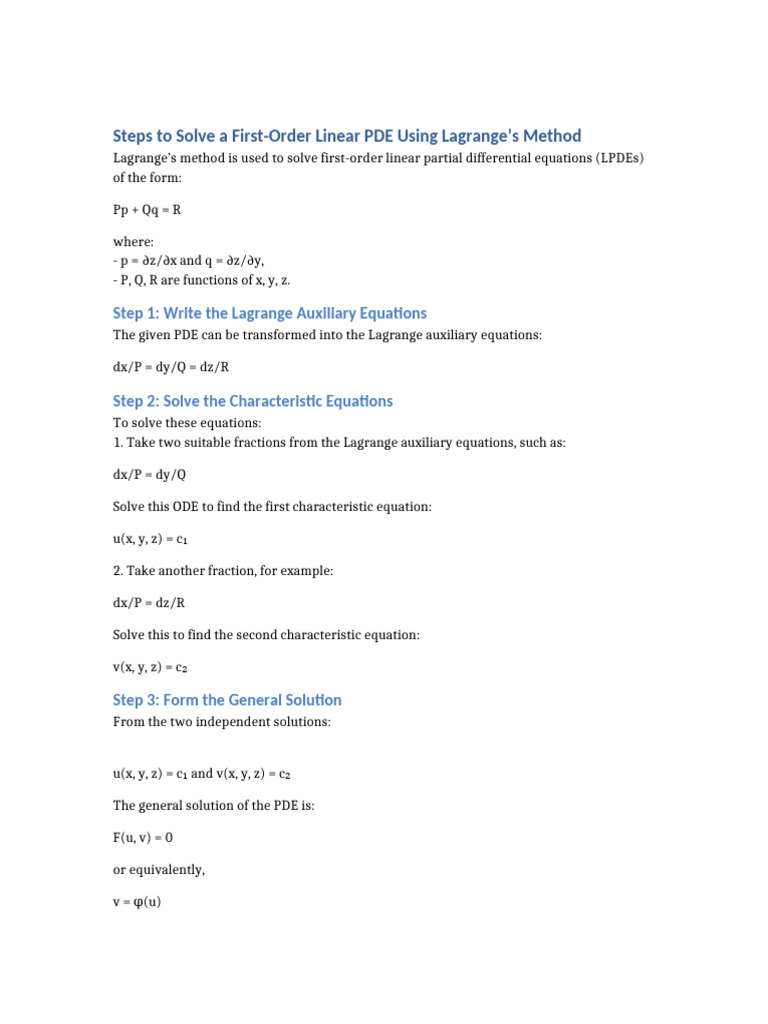 Lagrange Method Solution | PDF