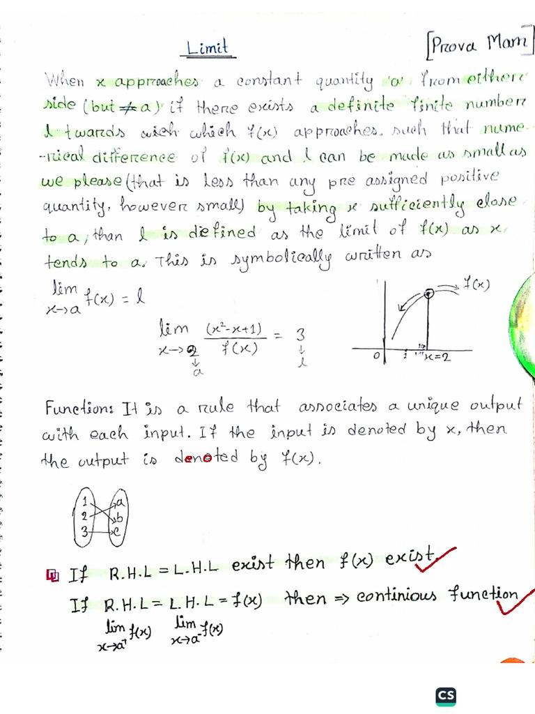 Limit, Continuity, Differentiability 21 Batch | PDF