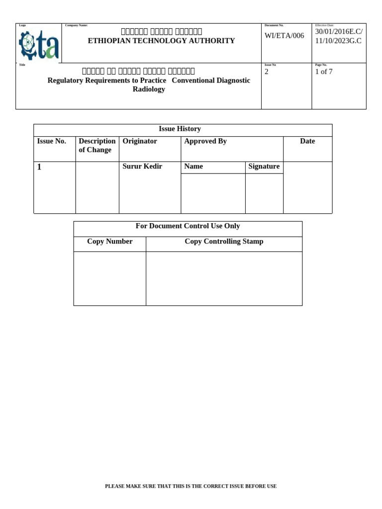 Regulatory Requirements for Diagnostic Radiology | PDF | Radiology ...