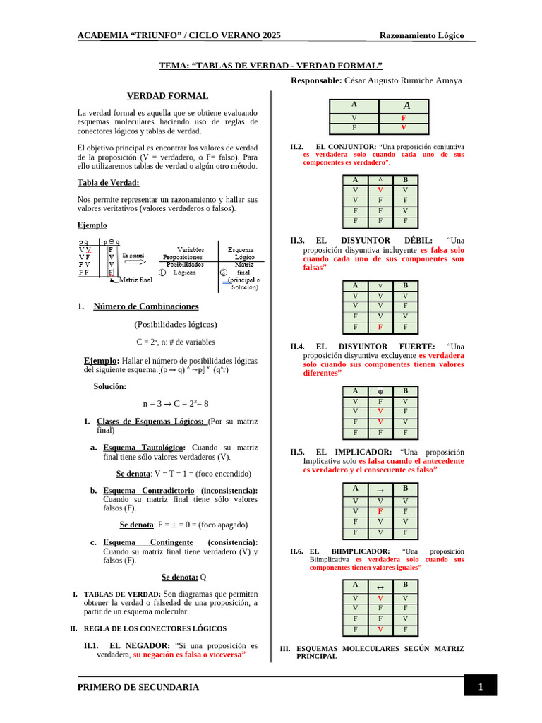 Ejercicios de Tautología y Tablas de Verdad | PDF | Proposición | Verdad