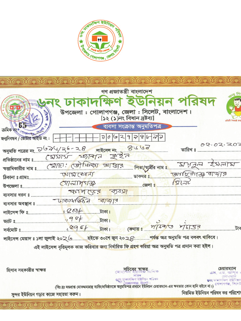 6 No Dhaka Dhakkin Union Parishad | PDF