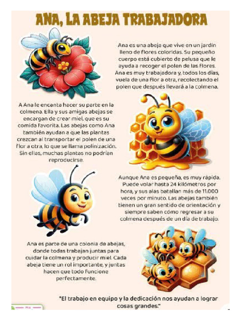 Cuento Ana La Abeja Trabajadora | PDF