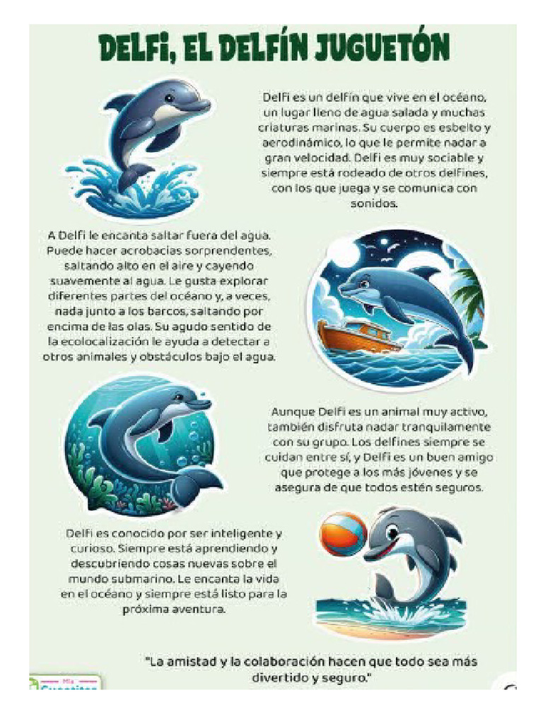 Cuento Delfi El Delfin Jugueton | PDF