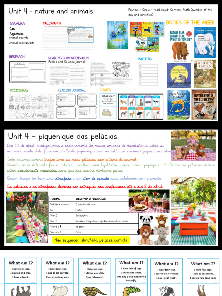 Nature and Animals Unit Overview | PDF | Fish | Reptile