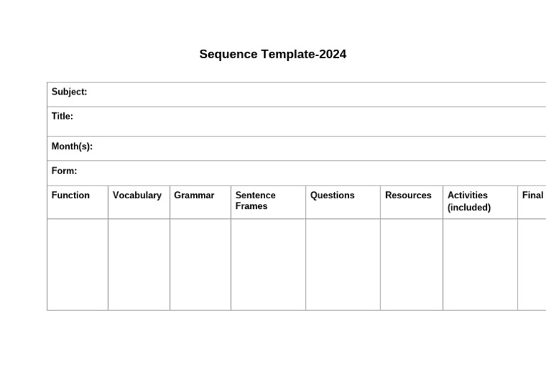 Sequence Template For Participants | PDF