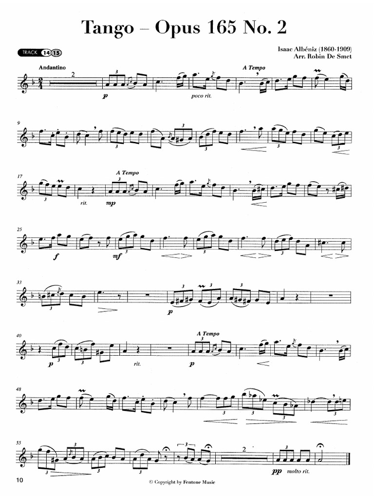Tango - Opus 165 No.2 | PDF