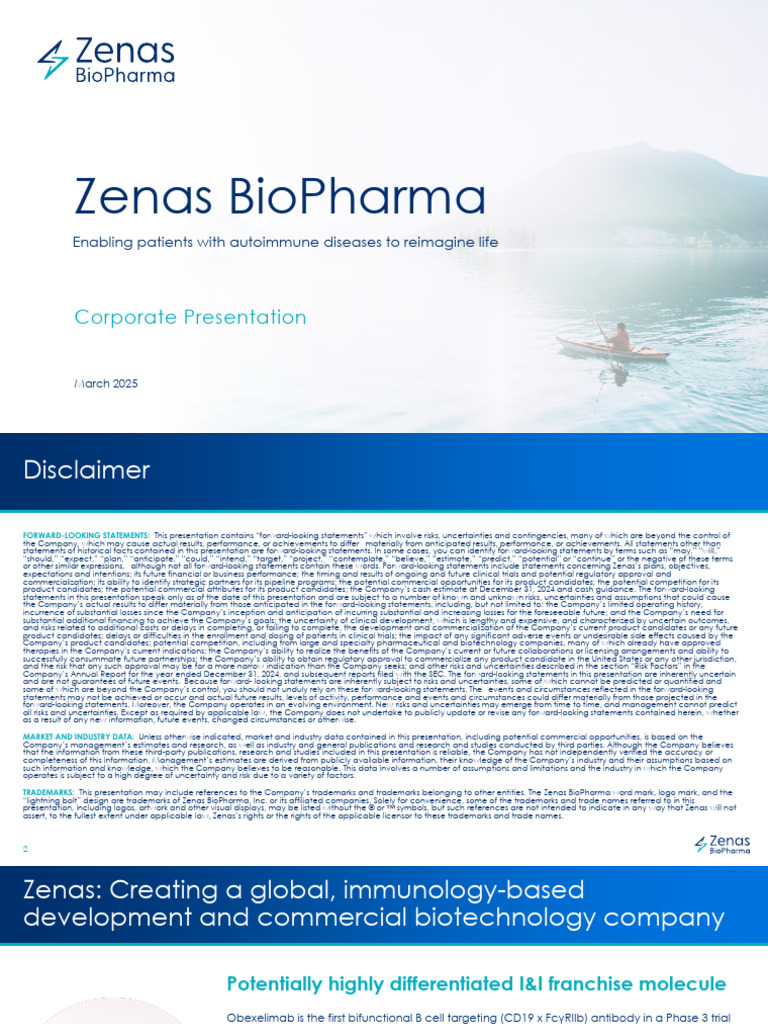 Zenas BioPharma Corporate Presentation March2025 | PDF | B Cell ...