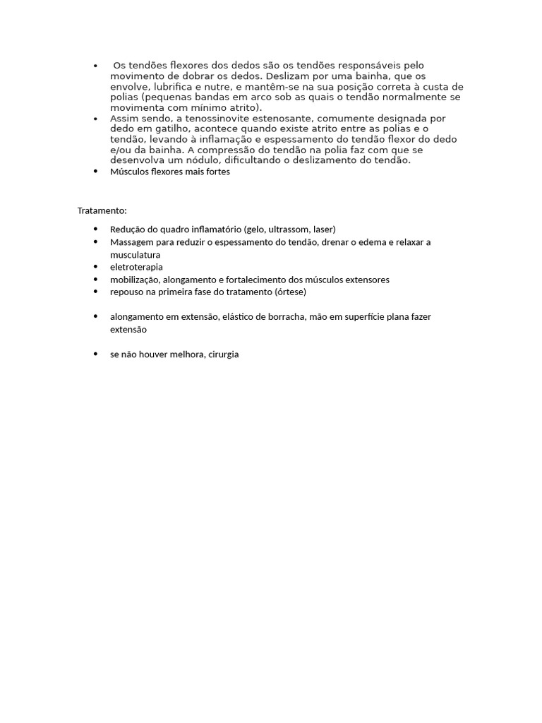 Tenossinovite Estenosante: Causas e Tratamento | PDF
