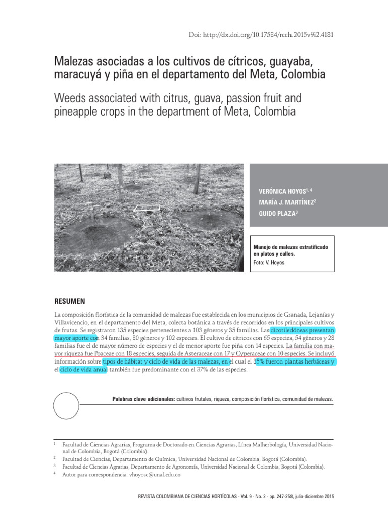 arvenses citricos guallava maracuya y piña | PDF | Botánica | Plantas