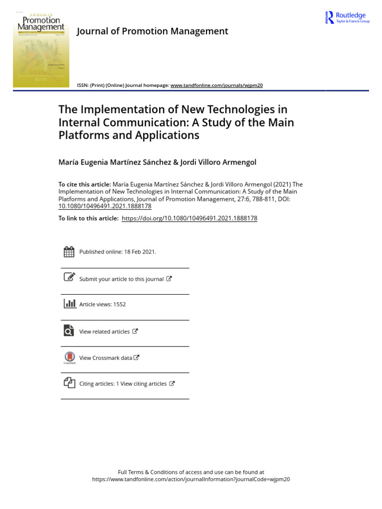New Technologies in Internal Communication | PDF | Android (Operating ...