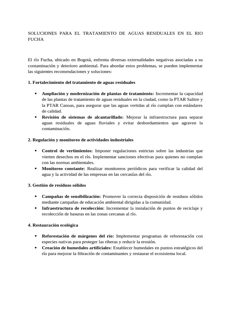Soluciones para el río Fucha en Bogotá | PDF | Residuos | Sustentabilidad