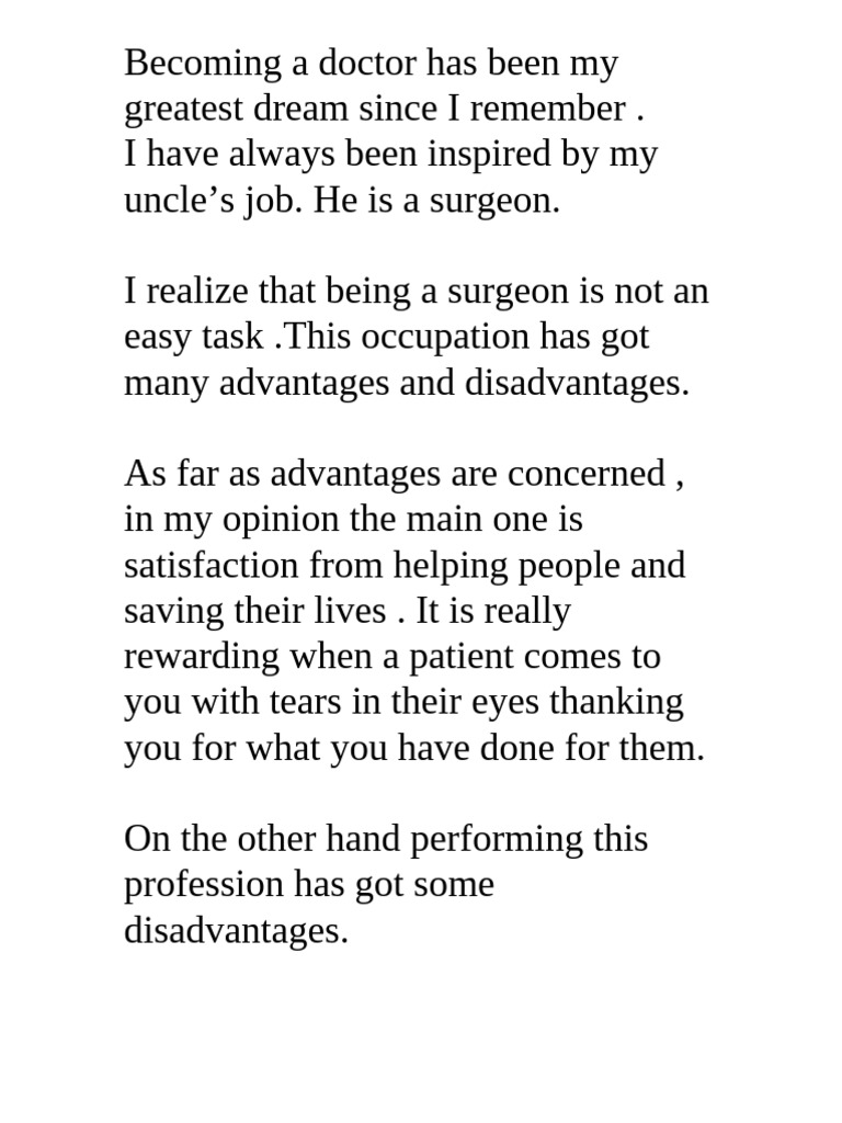 Pros and Cons of Becoming a Surgeon | PDF