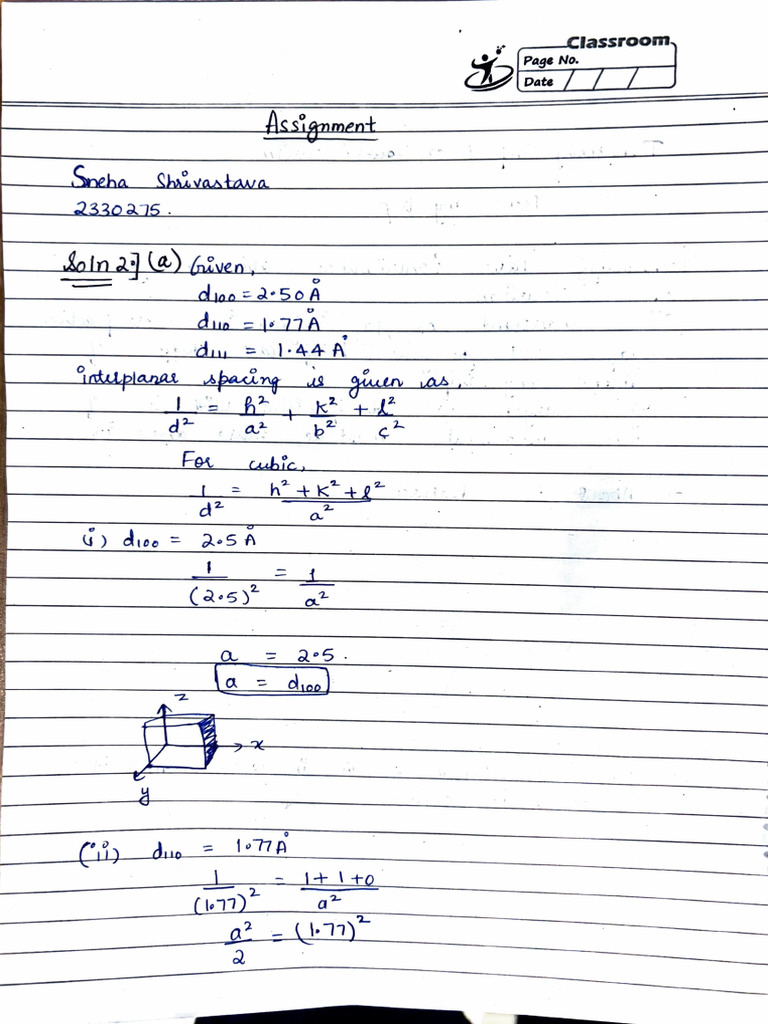 Solid State Physics Numericals | PDF