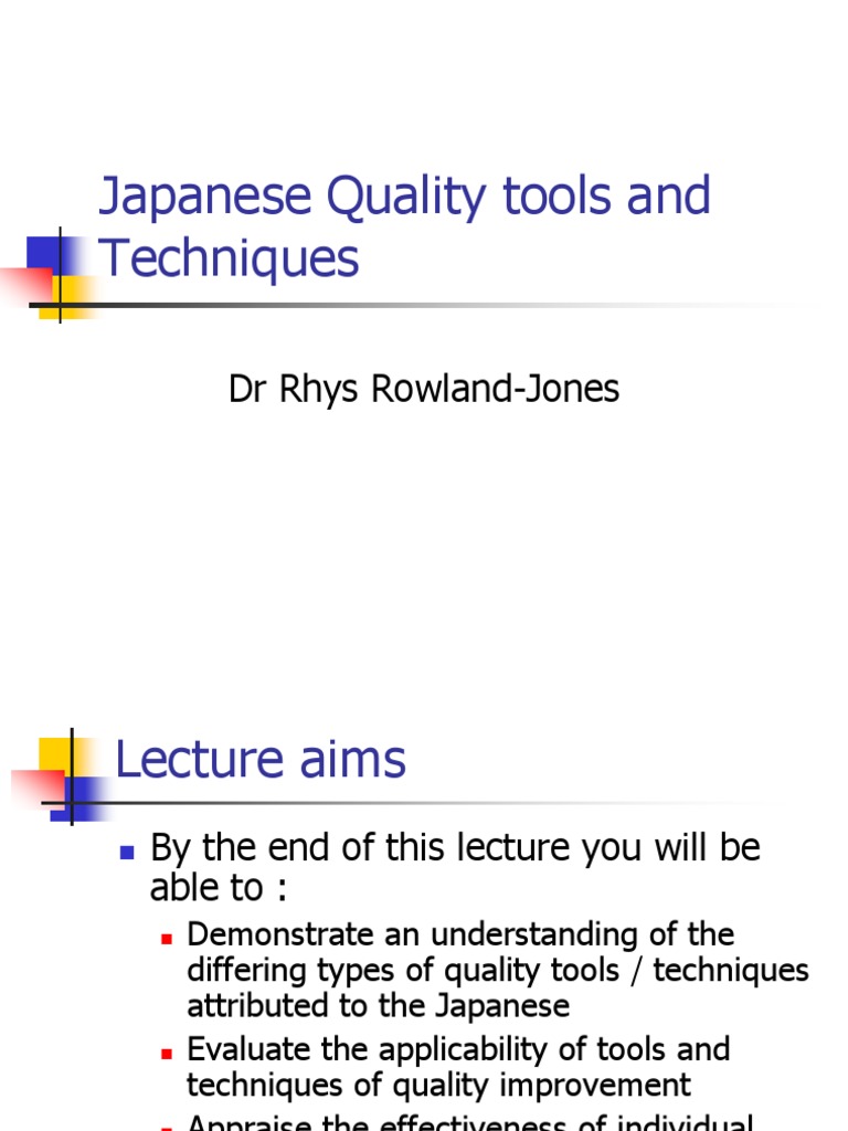 Japanese Quality Tools and Techniques | PDF | Lean Manufacturing ...